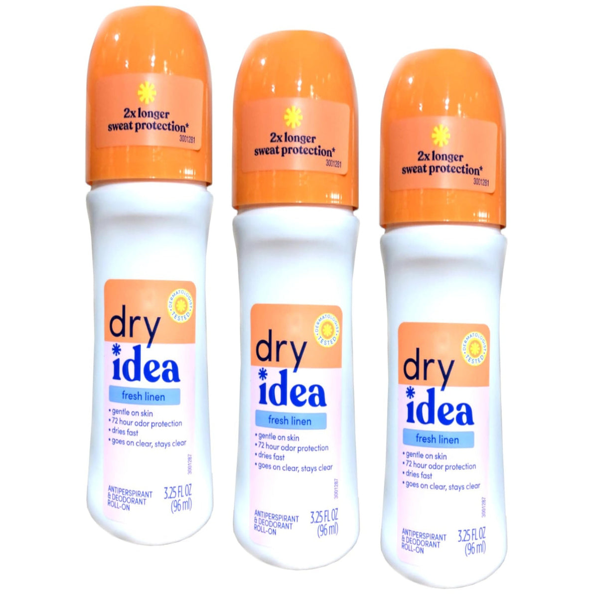 Dry Idea Roll-On Deodorant Fresh Linen (3.25 oz, Pack of 3) – AERii